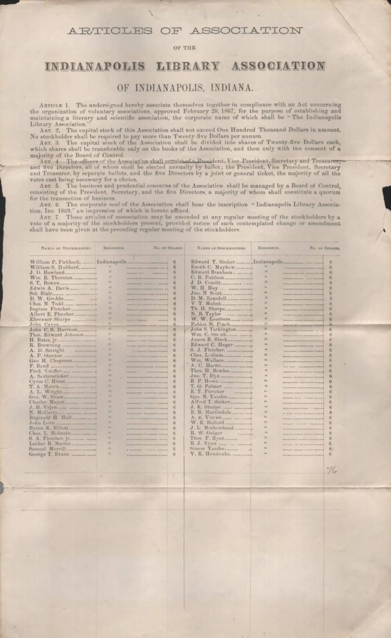 The Indianapolis Public Library - Encyclopedia of Indianapolis
